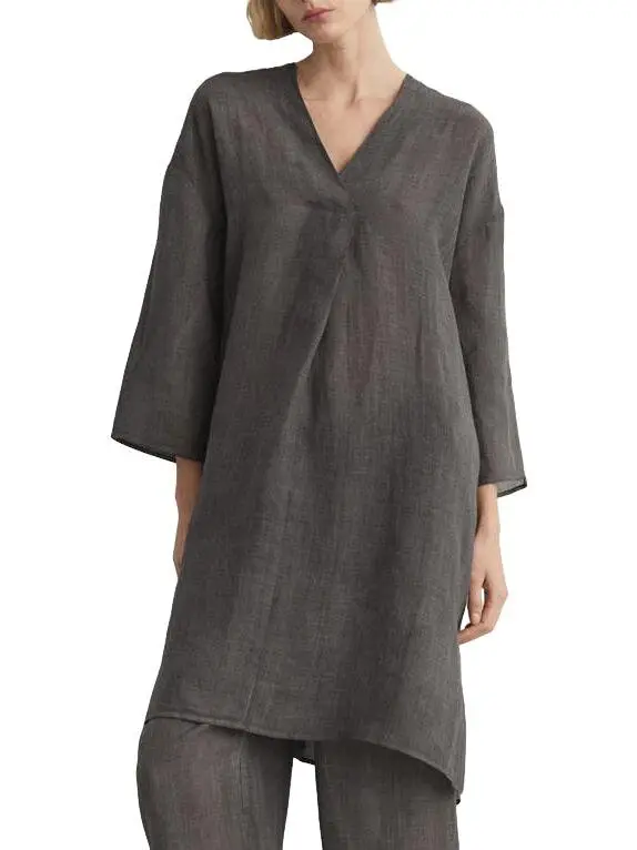 Mango Ramie Caftan - Charcoal