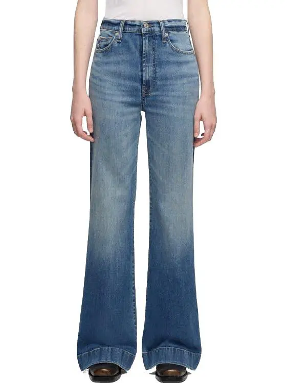 7 For All Mankind Dojo Wide Leg Jeans - Faded Echo