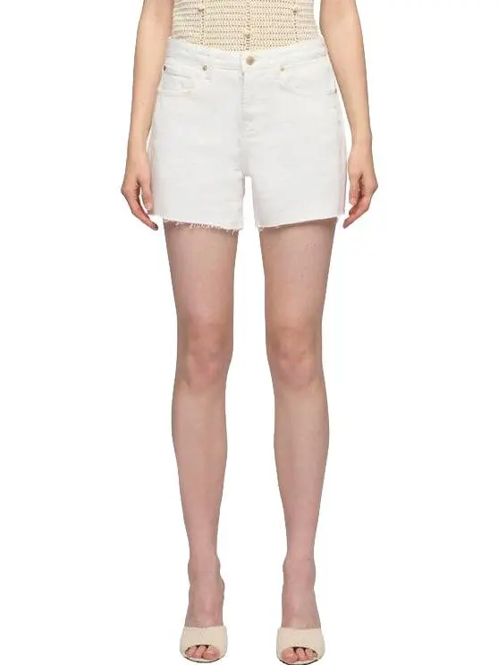 7 For All Mankind Monroe Long High Waist Denim Cutoff Shorts - Milkyway