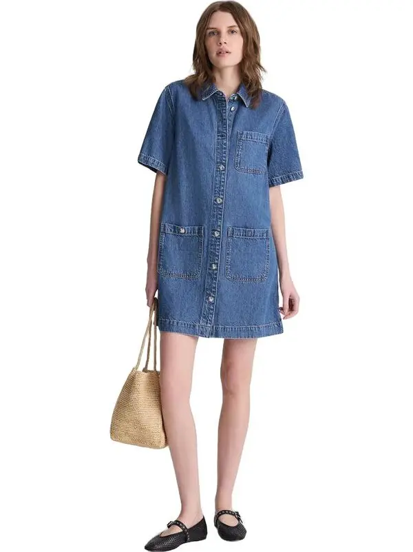 Madewell Denim Mini Shirt Dress - Pickett Wash