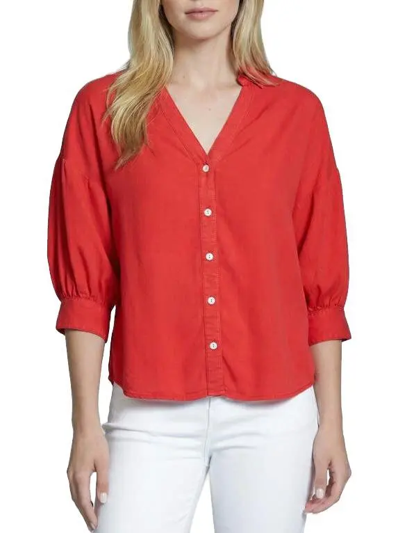 APNY Blouson Sleeve Woven Shirt - Red