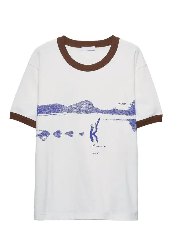 Prada Printed Cotton T-hirt - White