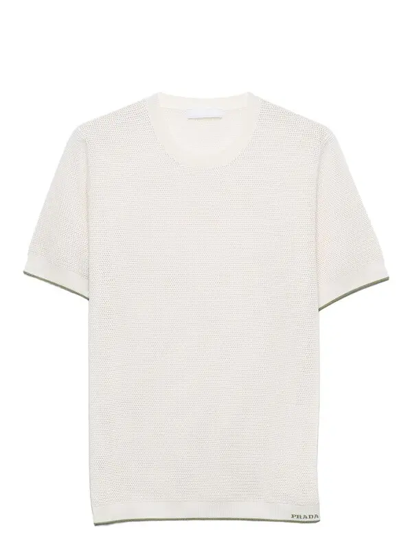Prada Silk And Cotton Crew-neck Sweater - White