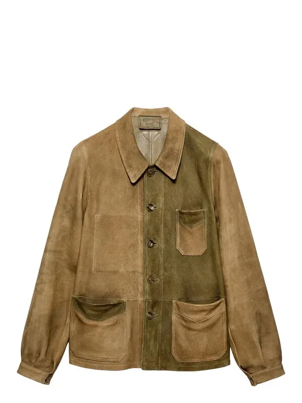 Prada Suede Blouson Jacket - Green