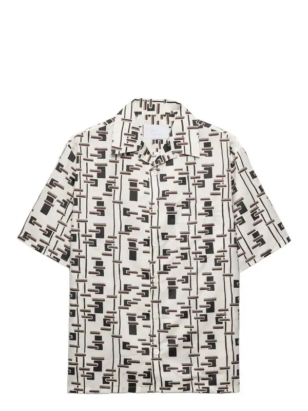 Prada Printed Cotton Blend Hirt - Neutral