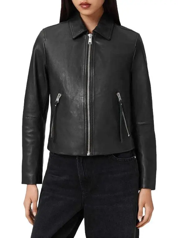 ALLSAINTS Danbury Leather Moto Jacket - Black