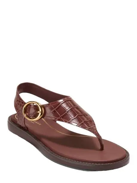 Cole Haan Kami Slingback Sandal - Mahogany Croc Print Leather
