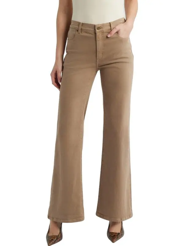 Kobi Halperin Rosie High-waist Wide-leg Stretch Trousers - Khaki