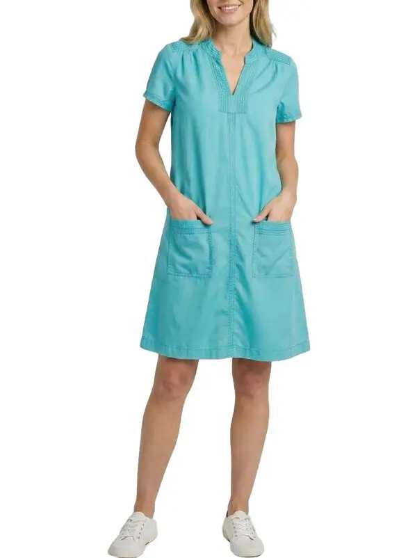APNY Woven Shift Dress - Turquoise