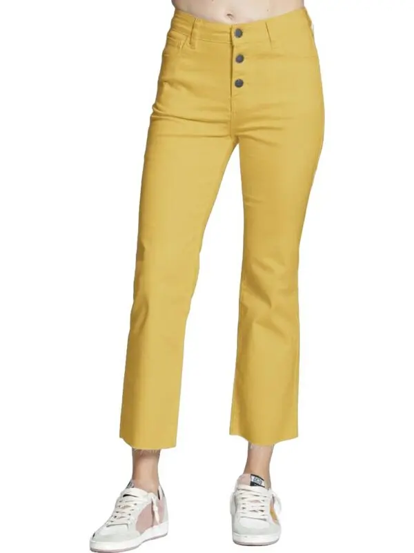 APNY Raw Hem Straight Leg Jeans - Popcorn Yellow