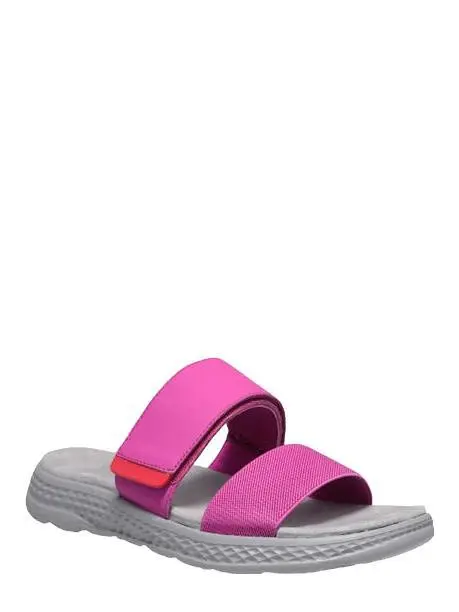 PROPET Travelactive Allegra Slide Sandal - Grey/fuchsia