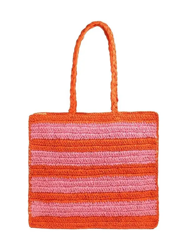 ZSA ZSA ZSU Raffia Delhi Shoulder Bag - Red-pink