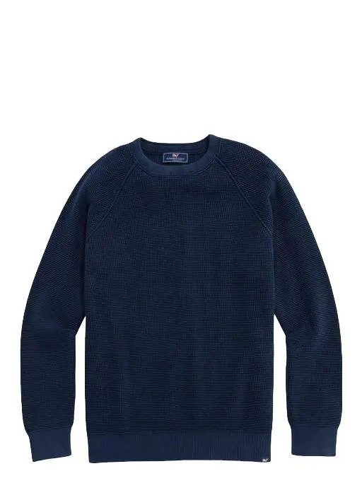 Vineyard Vines Waffle Knit Cotton Crewneck Sweater - Nautical Navy