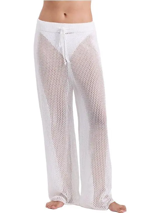 LUMA GOTTEX Monaco Net Crochet Beach Pant Cover-up - Off-white