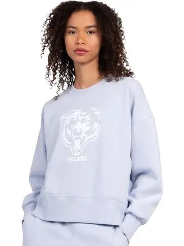 STARTER Chicago Bears Boxy Fleece Sweatshirt - Light Blue