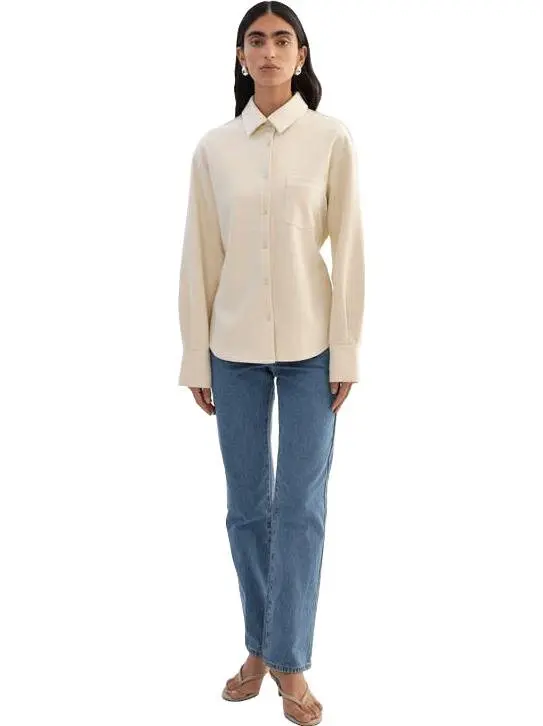 LAMARQUE Tosca Faux Suede Shirt - Opal