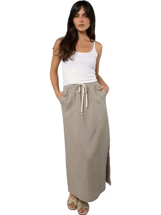 LEISURE LAB Linen Resort Skirt - Cappuccino