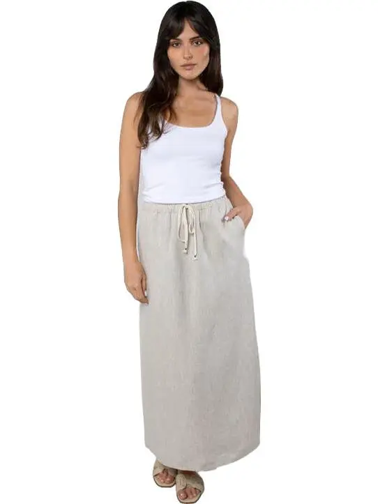 LEISURE LAB Linen Resort Skirt - Oatmeal