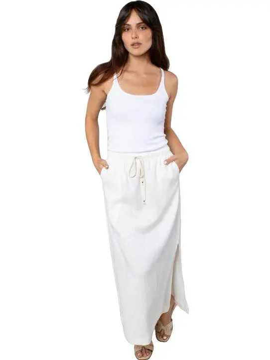 LEISURE LAB Linen Resort Skirt - White