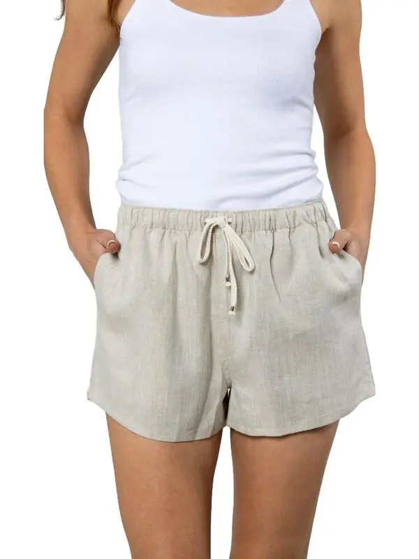 LEISURE LAB Linen Resort Short - Oatmeal