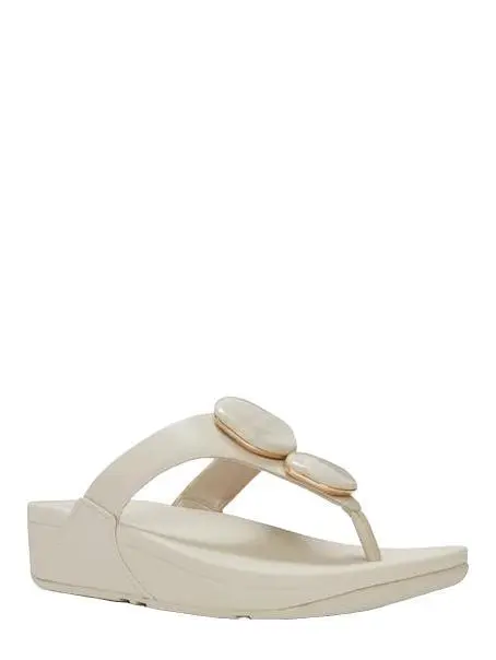 Fitflop Lulu Marbled-stone Toe-post Sandals - Paris Beige