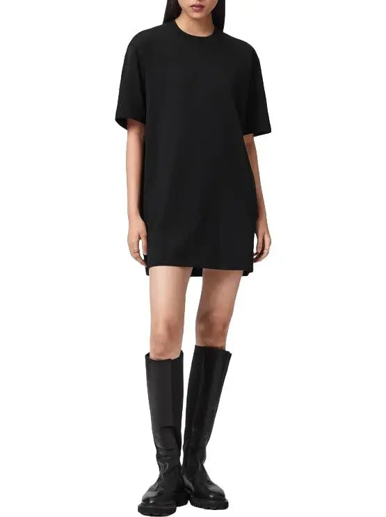 ALLSAINTS Fuse Logo Appliqué Mini T-shirt Dress - Black