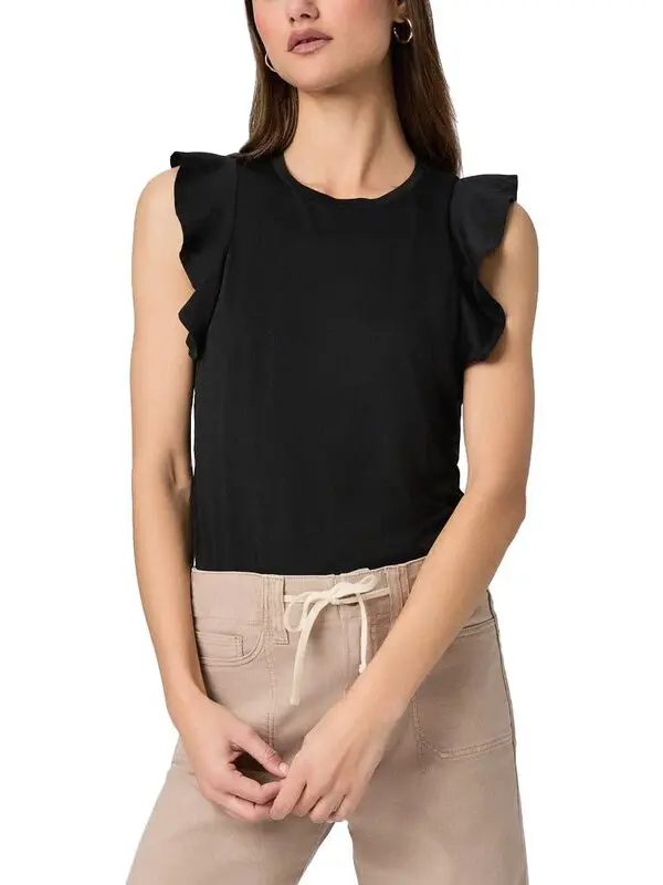 Paige Alaria Flutter Sleeve Top - Black