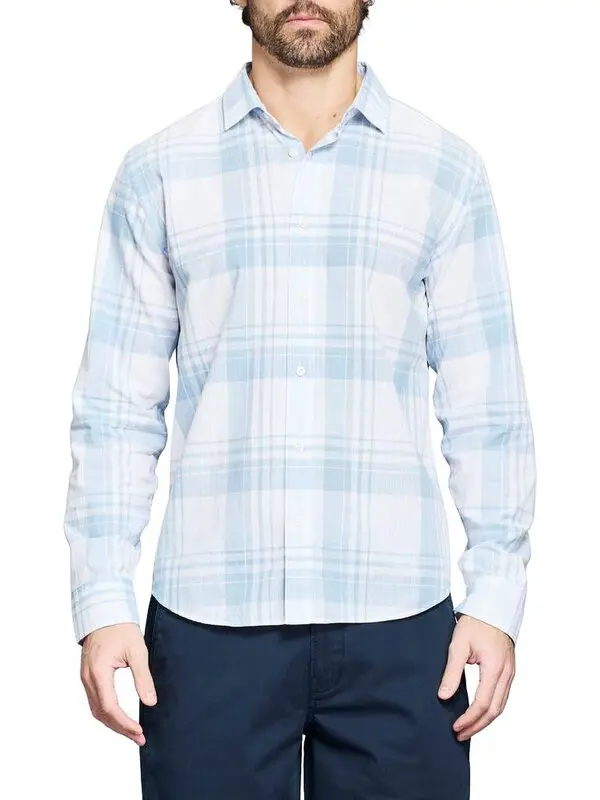 Billy Reid Hutcheson Plaid Button-up Shirt - Light Blue/white