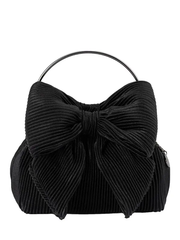 OLGA BERG Elise Pleated Top Handle Bag - Black
