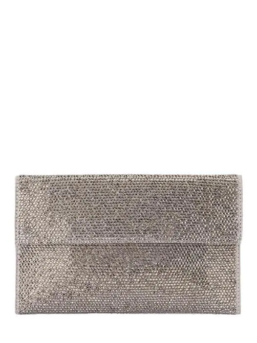 OLGA BERG Cara Crystal Envelope Clutch - Gunmetal