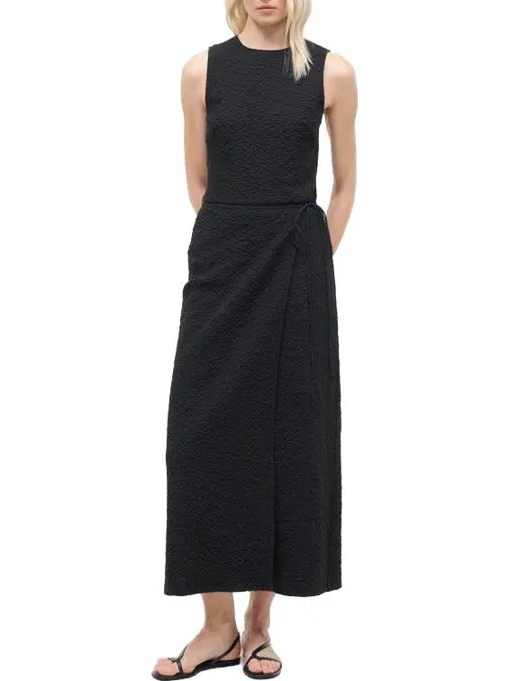Staud Nema Smock Midi Dress - Black