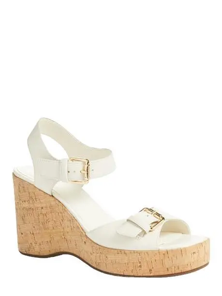 Nordstrom Platform Wedge Sandal With Ankle Strap - Ivory Vanilla