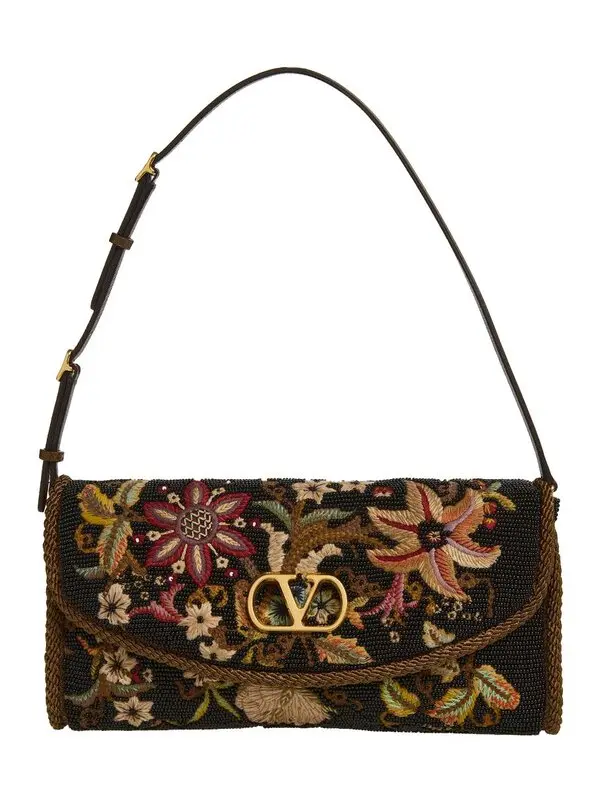 Valentino Garavani Vain Soft Embroidered Top Handle Bag - Multi Brown