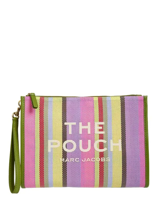 Marc Jacobs Large Stripe Mesh Pouch - Purple Multi