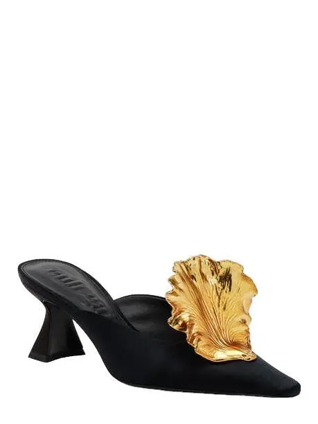 Cult Gaia Irina Shell Embellished Mule - Black