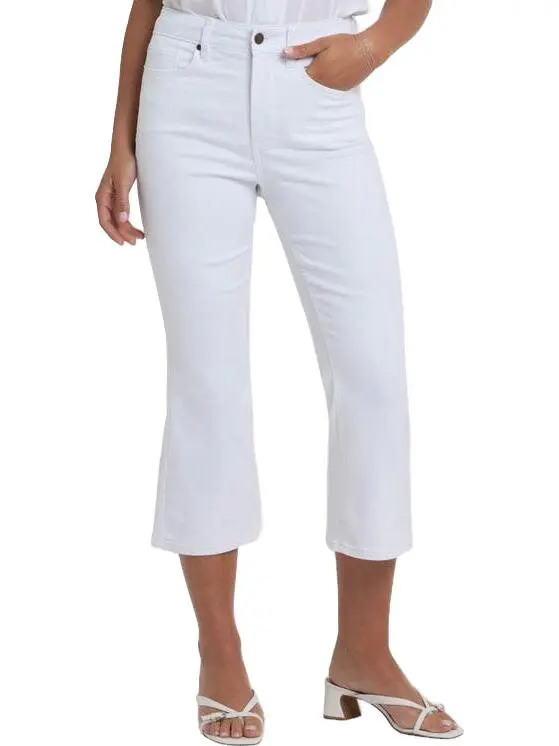 NYDJ Monica High Waist Crop Kick Flare Jeans - Optic White