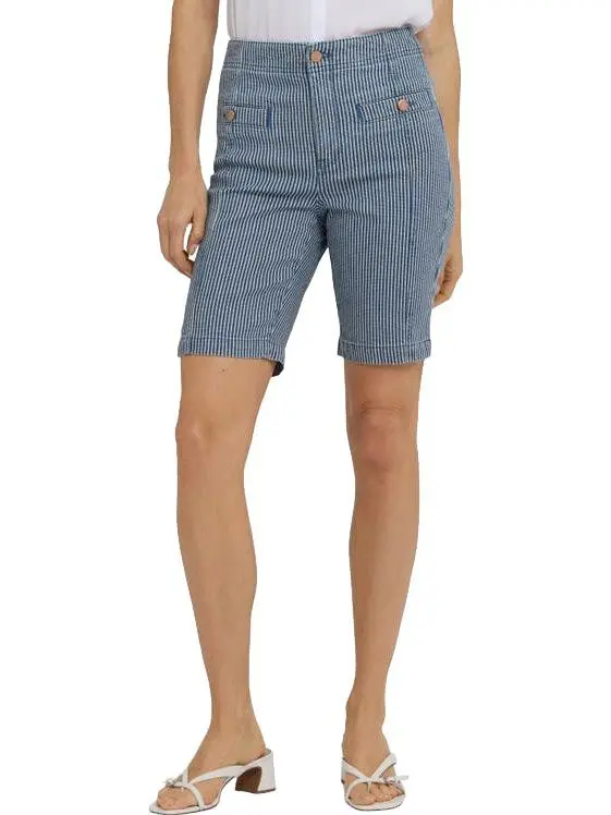 NYDJ Ella Denim Shorts - Malaga Stripe