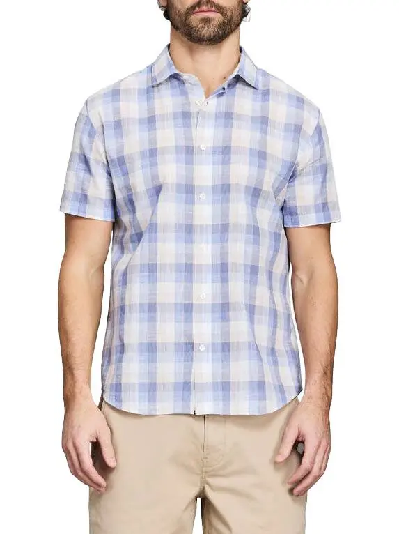Billy Reid Hutcheson Plaid Short Sleeve Button-up Shirt - Blue Multi