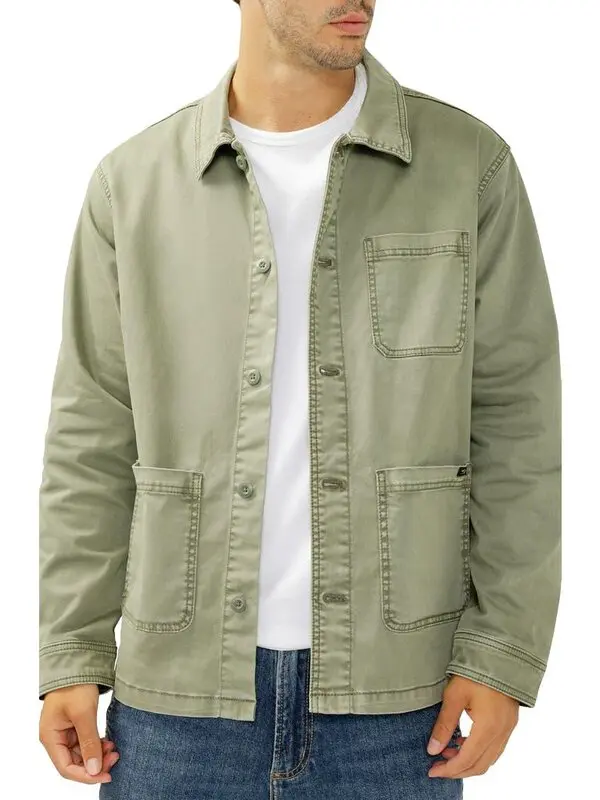 SILVER JEANS CO. Cotton Twill Chore Jacket - Palm Green