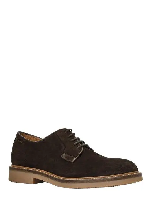 Aquatalia Placido Plain Toe Derby - Dark Brown Suede