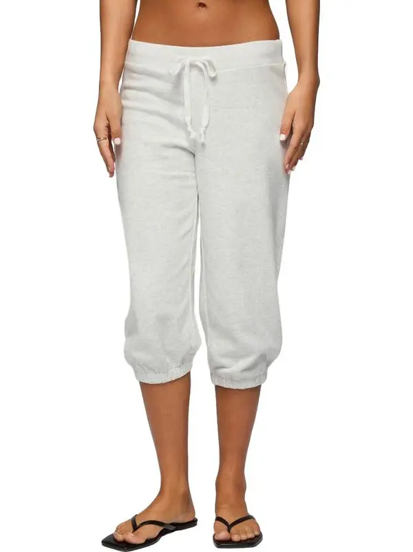 EDIKTED Deana Capri Sweatpants - Light-gray-melange