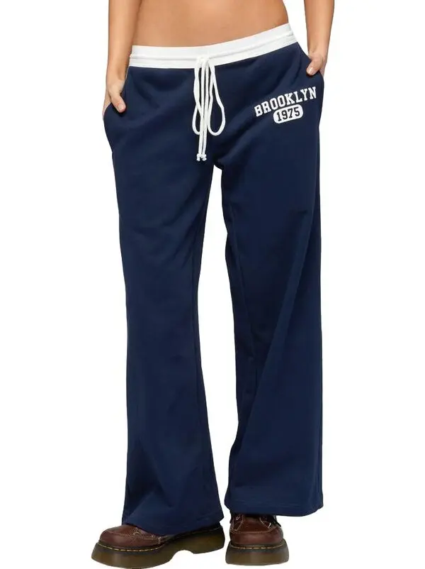 EDIKTED Low-rise Sweatpants - Navy