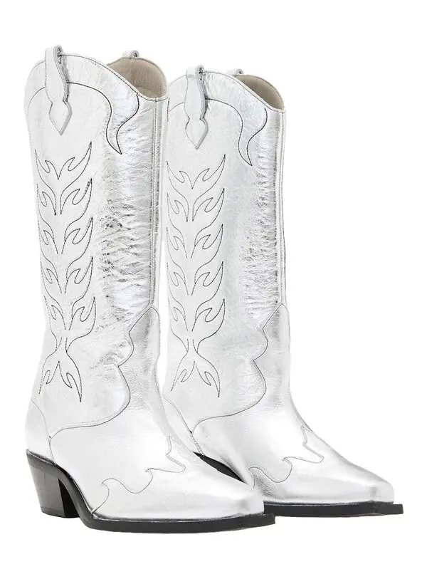 ALLSAINTS Dolly Cowboy Boots - Silver