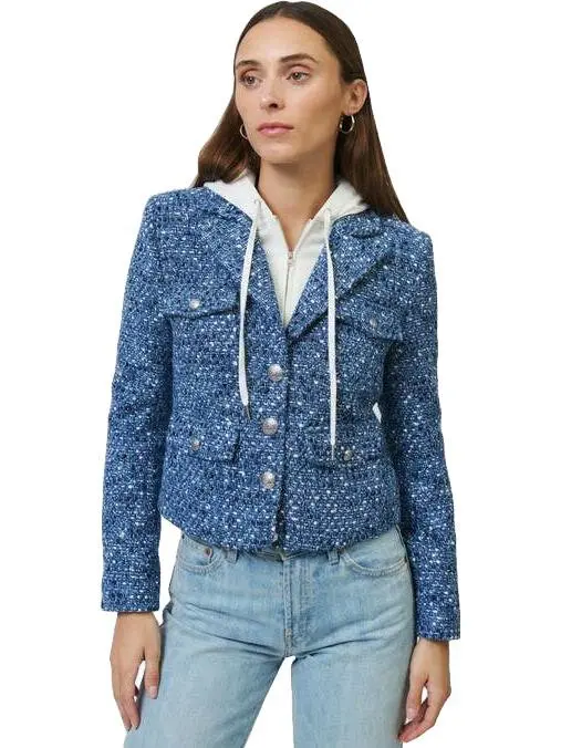 Central Park West Allie Dickie Tweed Jacket - Blue