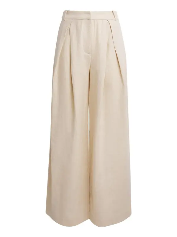 Faithfull The Brand Linen Sofia Wide-leg Trousers - Beige