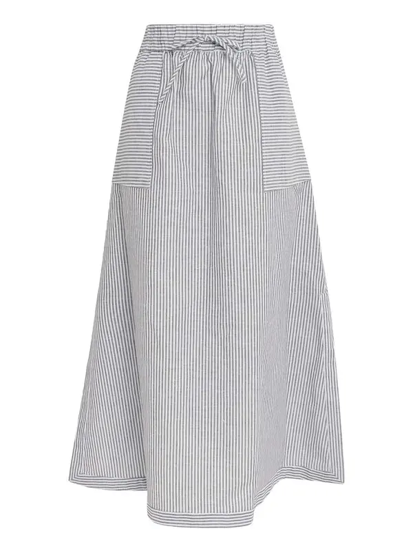 Max Mara Striped Maxi Skirt - Blue
