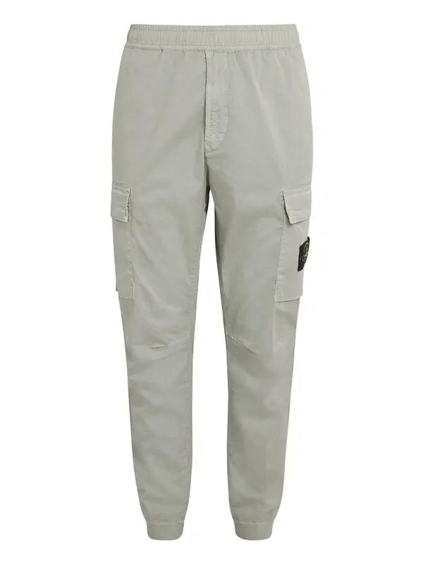 Stone Island Stretch-cotton Tapered Cargo Trousers - Green