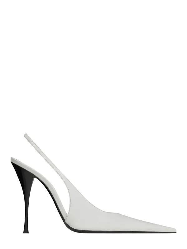 Saint Laurent Leather P.a.r.i.s Slingback Pumps 110 - White