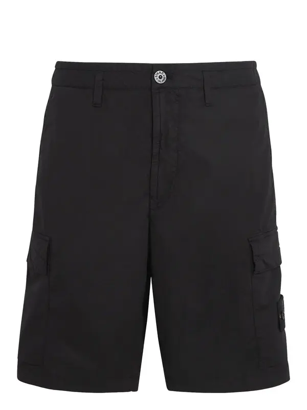 Stone Island Stretch-cotton Cargo Shorts - Black