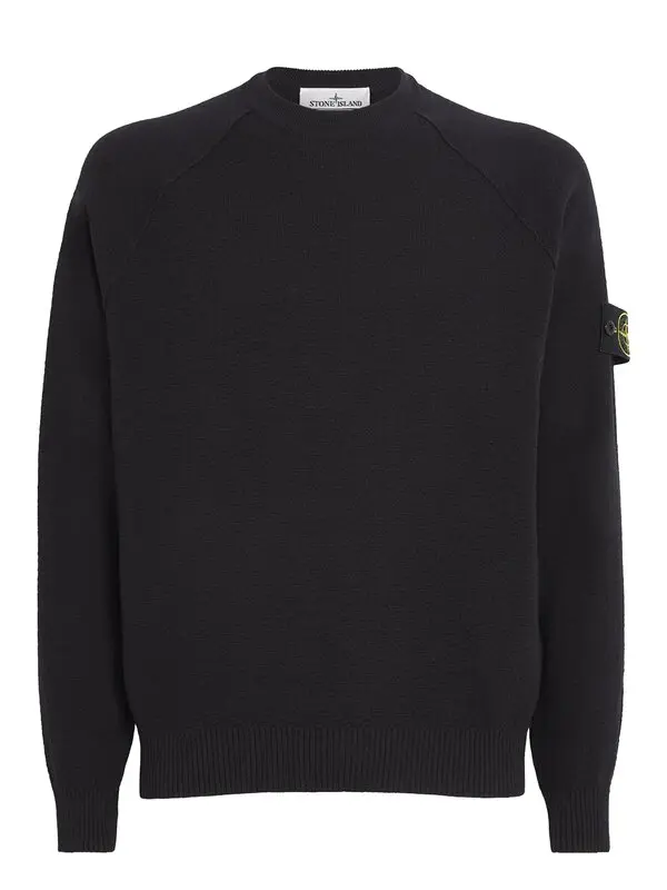 Stone Island Organic Cotton Raglan-sleeve Sweater - Navy